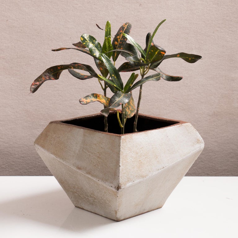 Facet Matte Gray and Black Modern Geometric Ceramic Vessel For Sale at ...