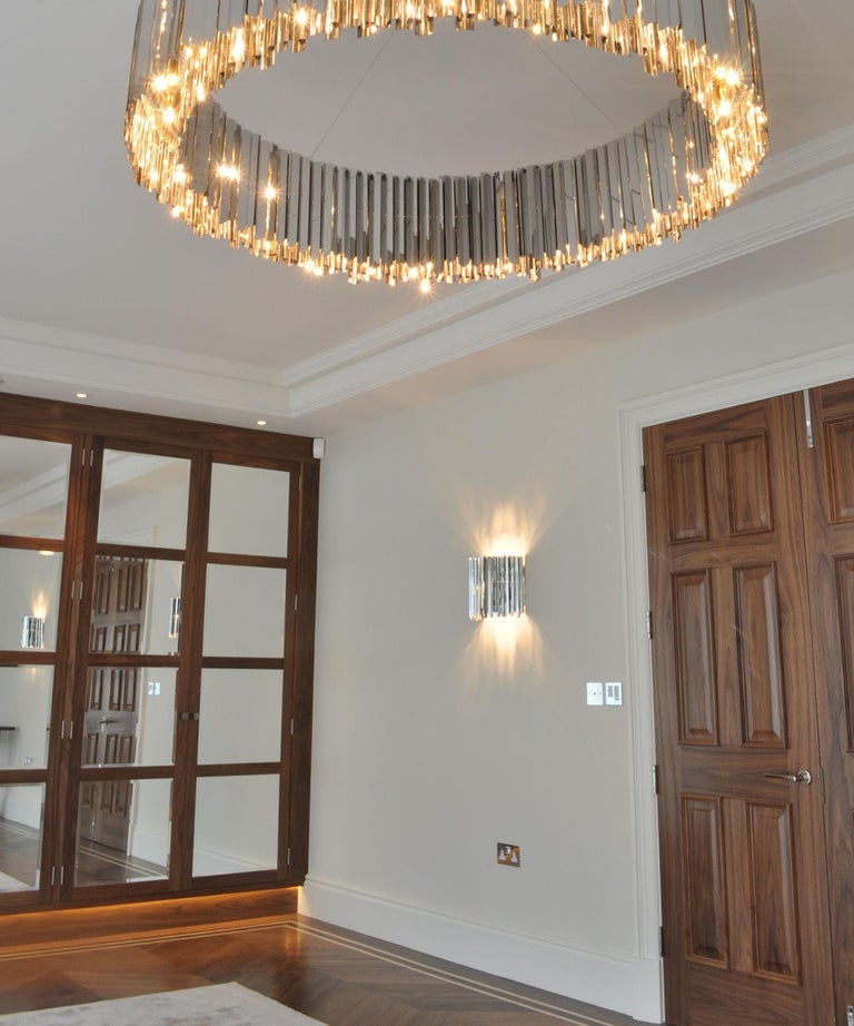Facet Wall Light in Polished Gold by Tom Kirk, UL Listed For Sale at ...