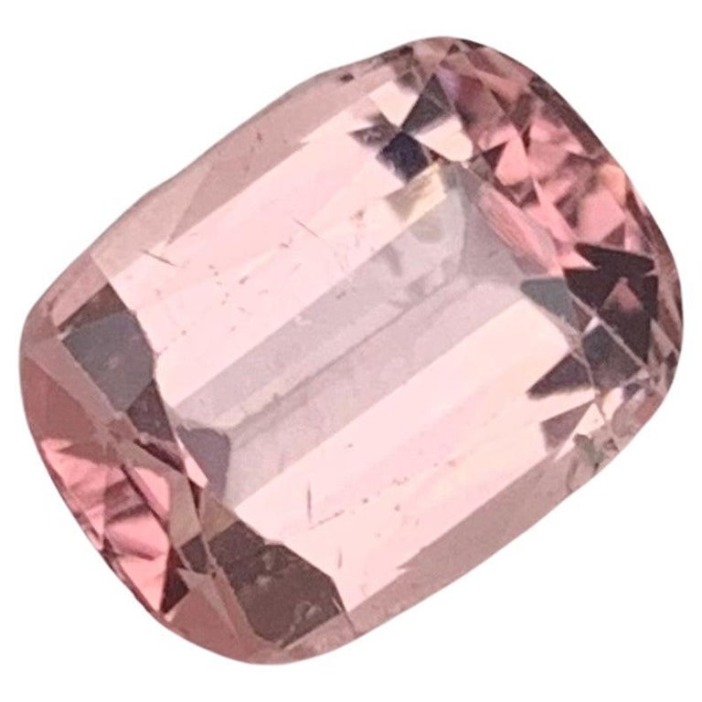 Faceted 2.50 Carat Cushion Shape Peach Pink Tourmaline Gemstone For ...