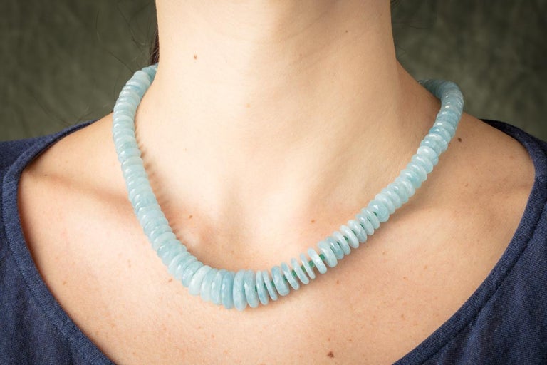 Faceted Aquamarine and Emerald Beaded Necklace by Deborah Lockhart ...