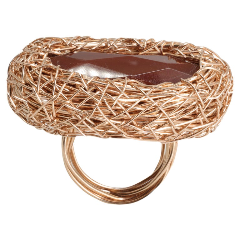 Faceted Carnelian Statement Ring 14 K in Rose Gold F. by Sheila Westera ...