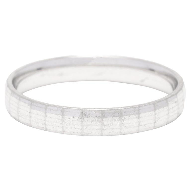 Faceted Platinum Wedding Band, Platinum, Ring Size 6.25, 3mm Wide ...