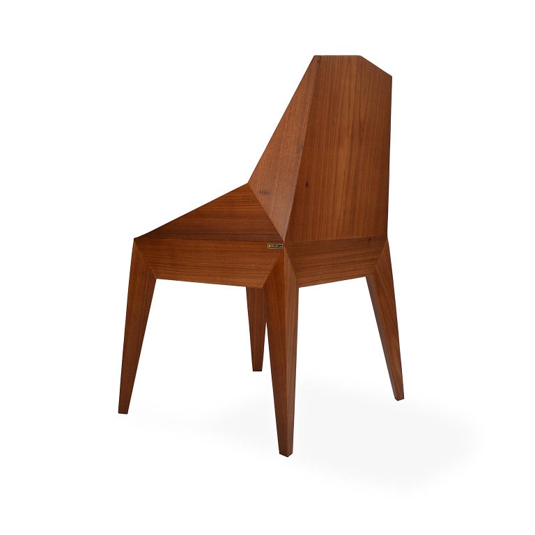 Faceted Wood Chair, Triarm, Contemporary Brazilian Design For Sale at ...