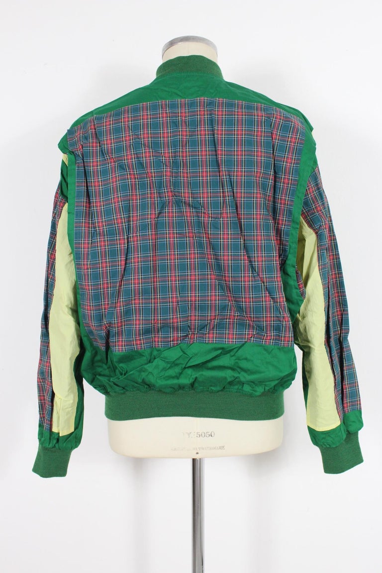Faconable Green Cotton Vintage Check Jacket For Sale at 1stDibs