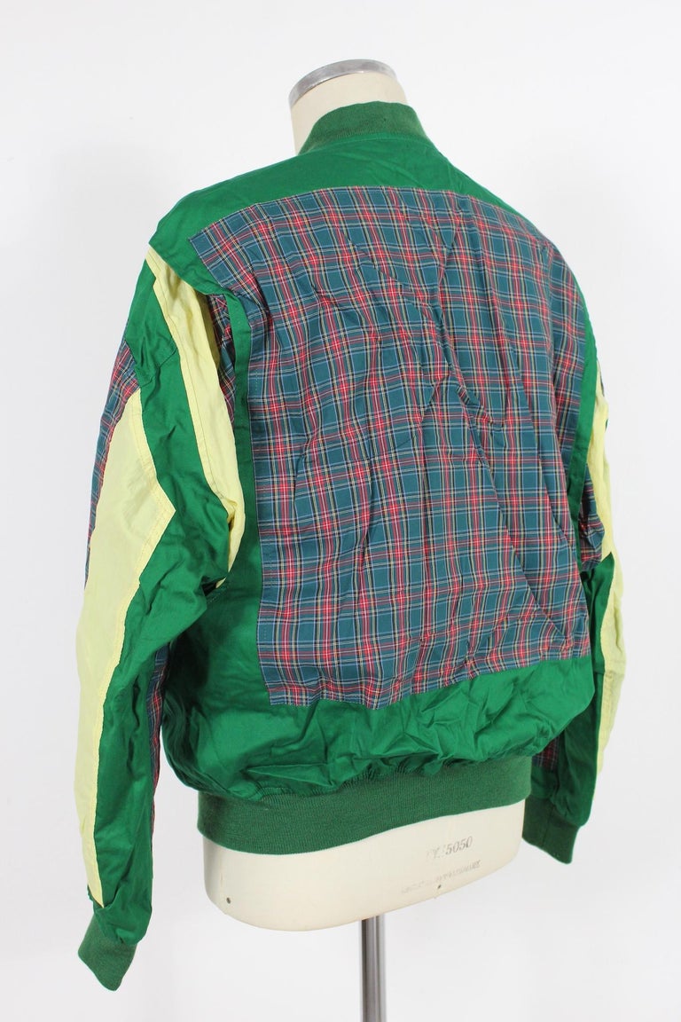 Faconable Green Cotton Vintage Check Jacket For Sale at 1stDibs