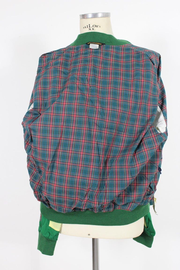 Faconable Green Cotton Vintage Check Jacket For Sale at 1stDibs