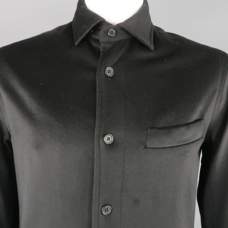 FACONNABLE Mens S Black Solid Wool Car Coat Jacket at 1stDibs ...