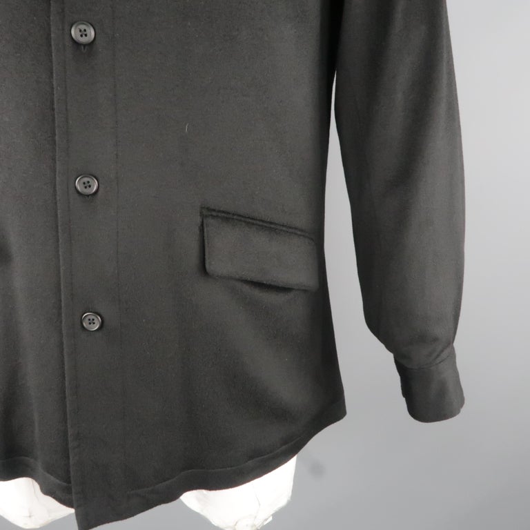 FACONNABLE Mens S Black Solid Wool Car Coat Jacket at 1stDibs ...