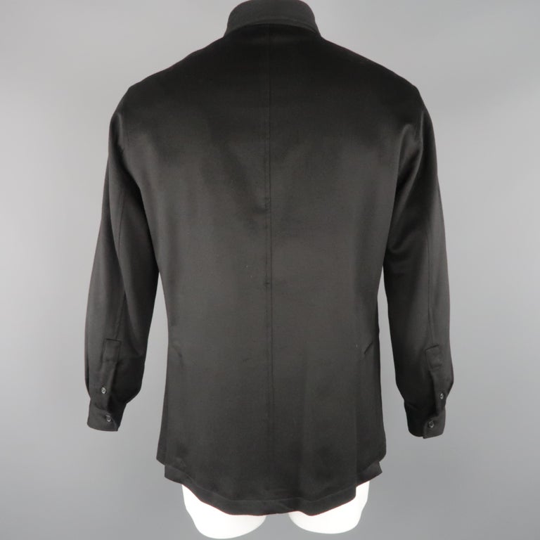 FACONNABLE Mens S Black Solid Wool Car Coat Jacket at 1stDibs ...