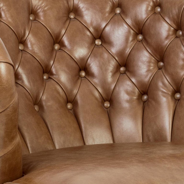 Fado Armchair, Upholstery in Leather, Real Capitoné, Wrapped Feet For ...