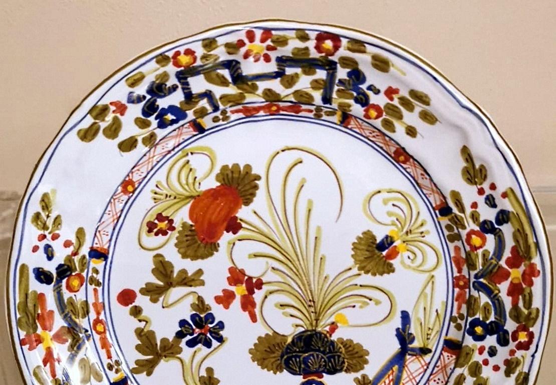 Faenza Italian Ceramic 11 Hand Painted Dessert Plates With "Garofano ...