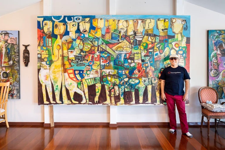 Fahri Aldin - 'The Gathering' HUGE Original Painting on Canvas by ...