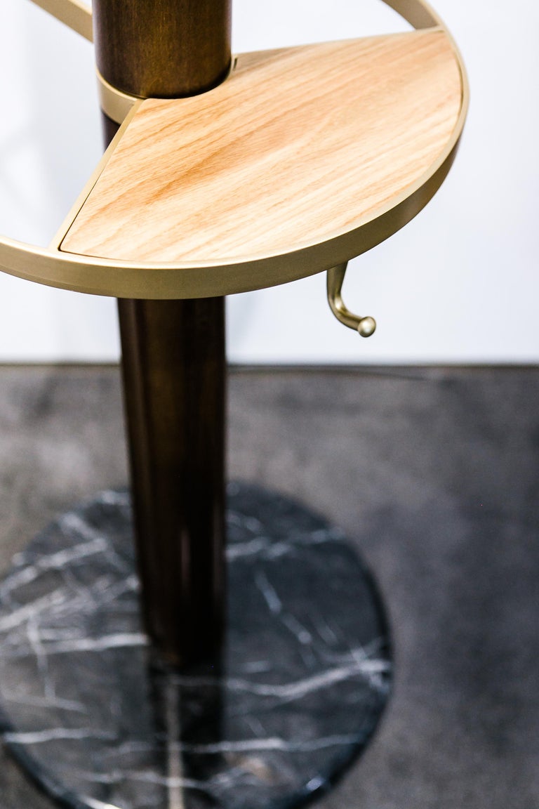 Fai Coat Stand M01 Contemporary Walnut Brass and Marble Handcrafted in ...