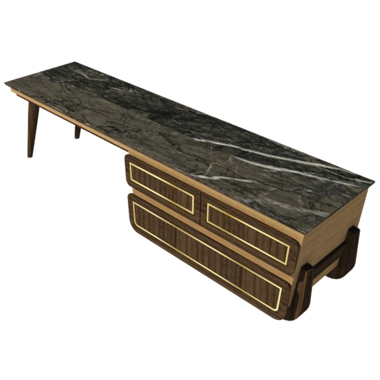 Vintage Storage Bench with Drawers at 1stDibs