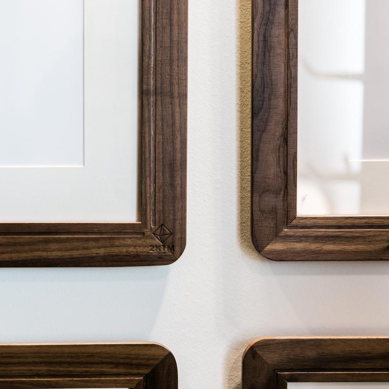 Wood Picture Frame M02-A2 Contemporary Walnut Custom Sizes Handcrafted ...