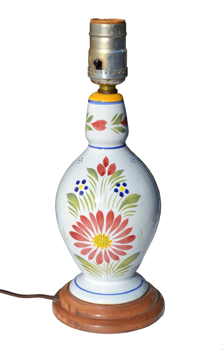 Faience Ceramic Lamp from Quimper, France at 1stDibs | quimper lamp