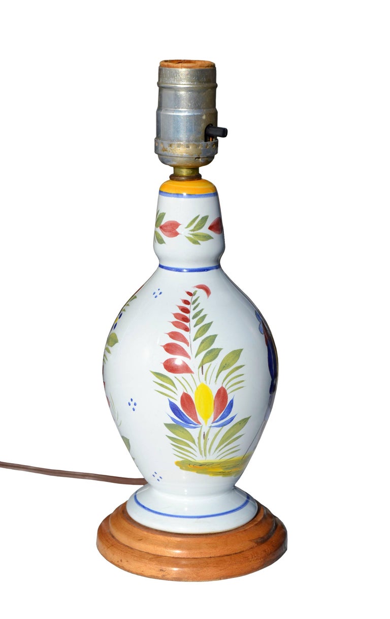 Faience Ceramic Lamp from Quimper, France at 1stDibs | quimper lamp