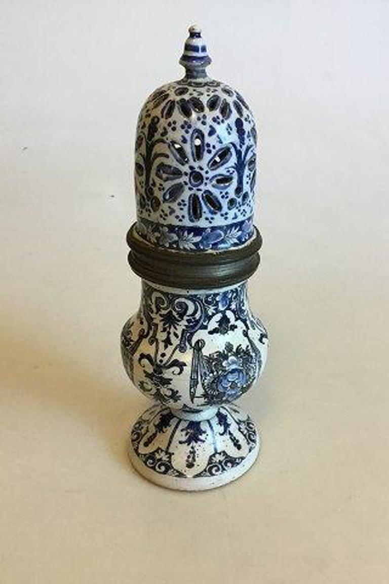 Faience Shaker with Blue decoration For Sale at 1stDibs