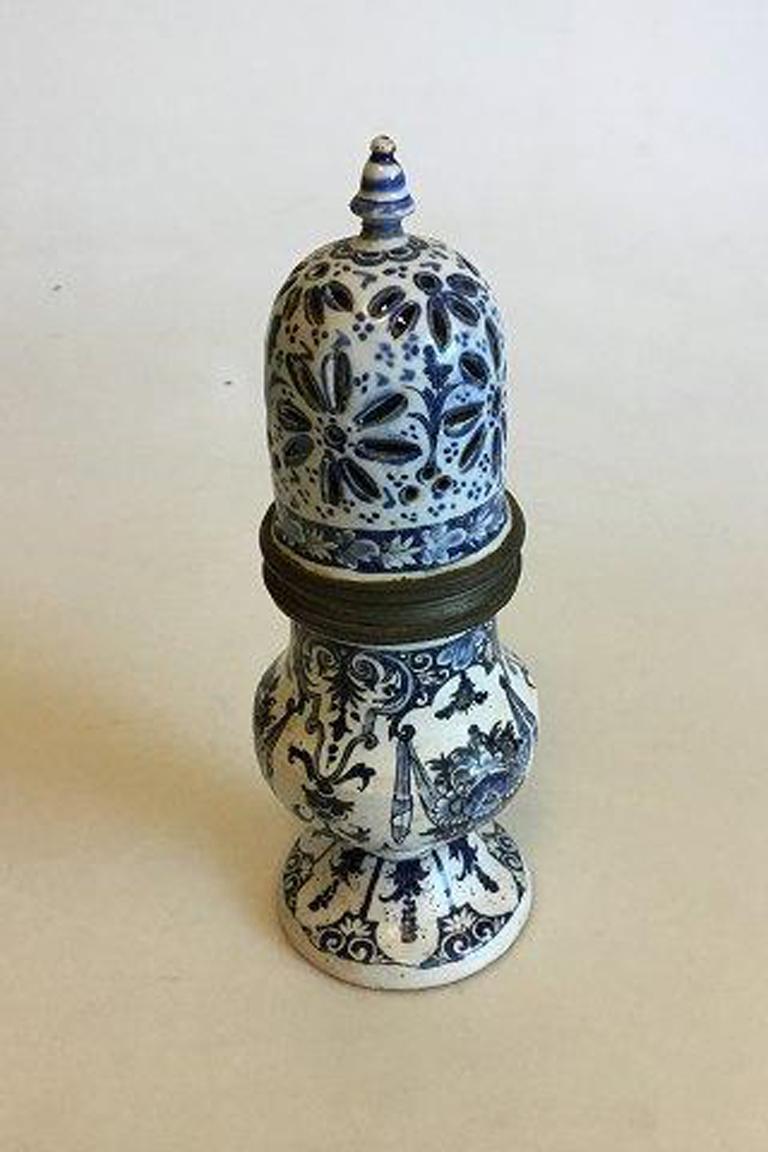 Faience Shaker with Blue decoration For Sale at 1stDibs