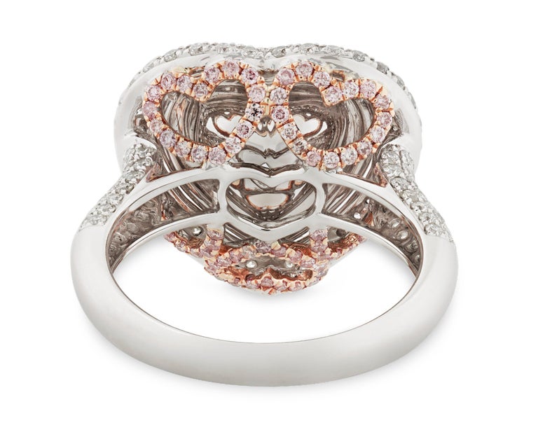 Faint Blue Diamond Heart Ring, 3.01 Carats For Sale at 1stDibs