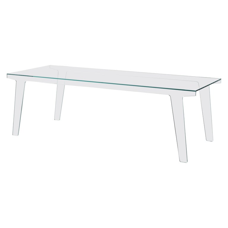 Grande table haute transparente FAINT, par Patricia Urquiola pour Glas ...