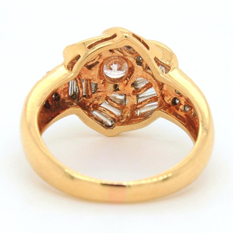 Faint Pink and White Diamond Windmill Ring, 20th Century For Sale at ...