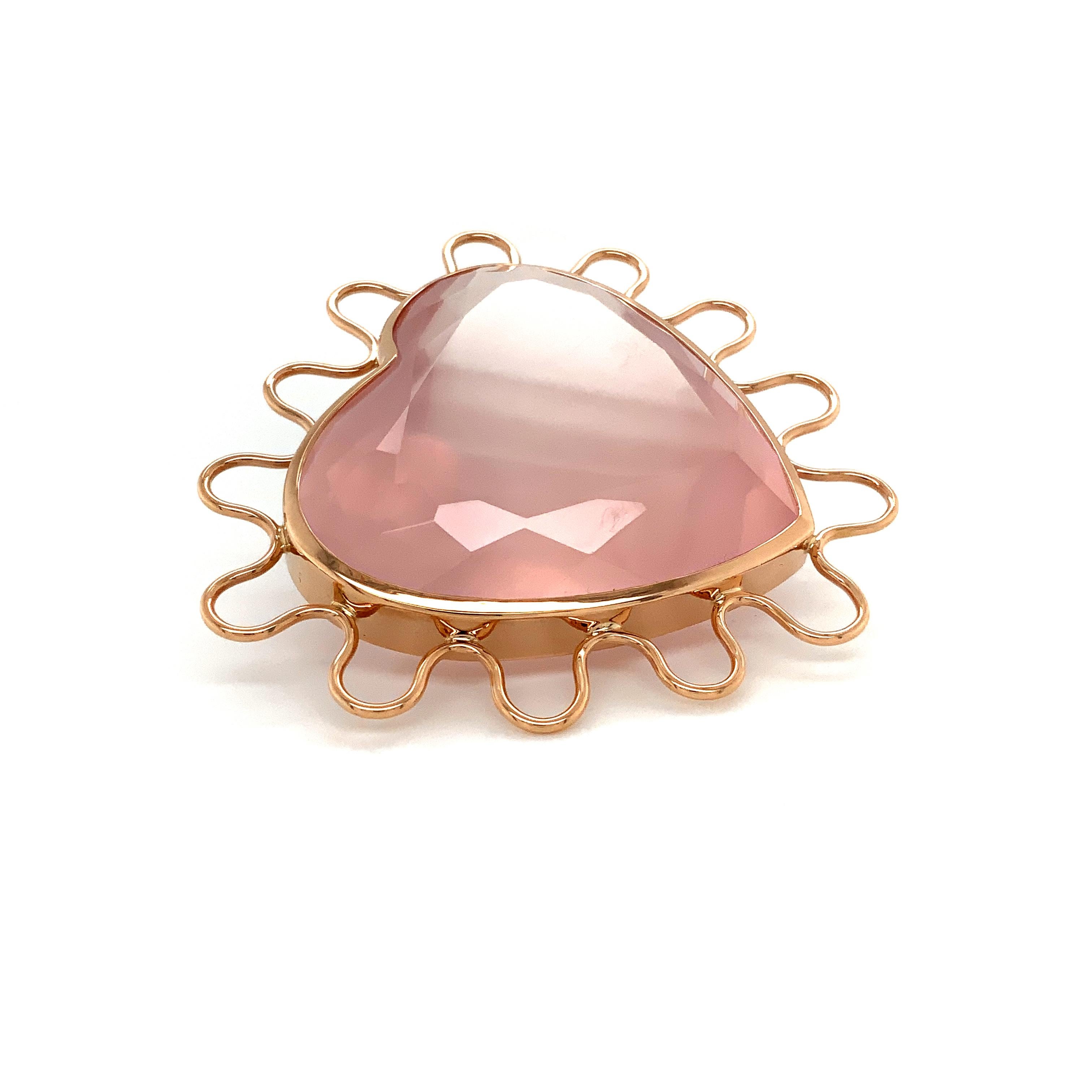 Georg Spreng - Fairy Tale Heart Pendant 18 Karat Rosé Gold Rose Quartz ...