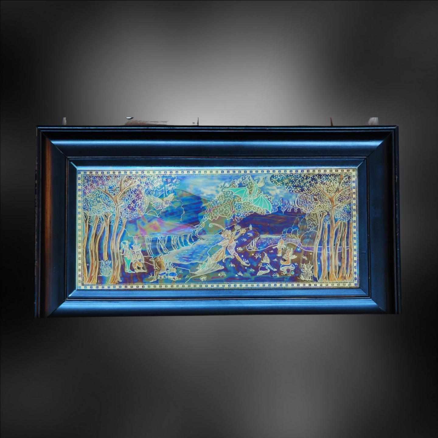 Fairyland Lustre Plaque 'Picnic' by River, Wedgwood, circa 1925 For ...