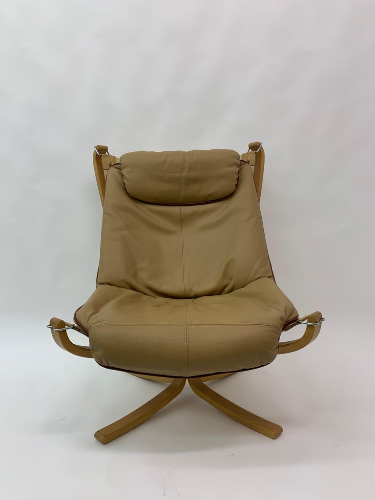 Falcon Leather Lounge Chair by Sigurd Ressel for Vatne Møbler, 1970s ...