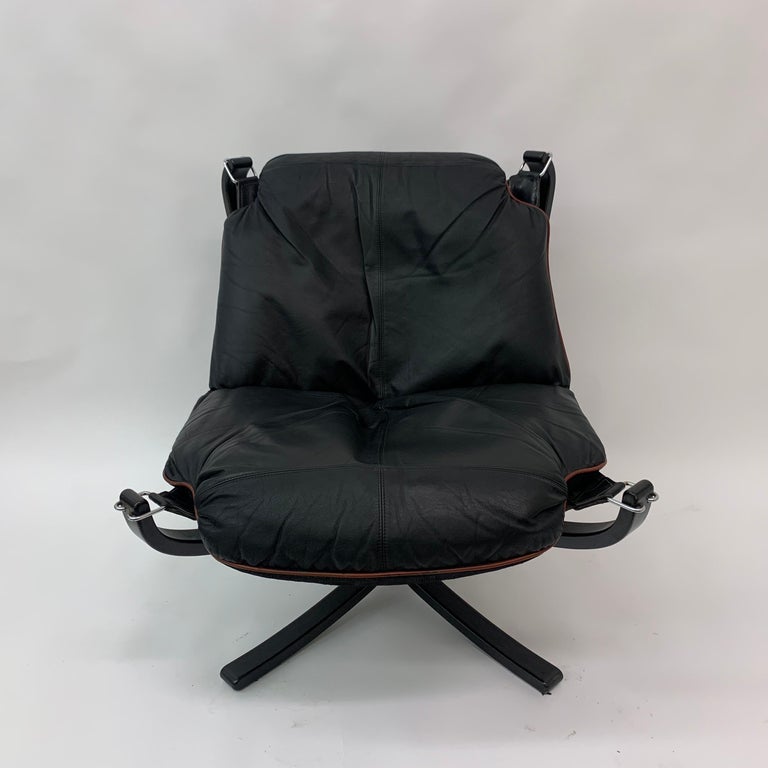 Falcon Leather Lounge Chair by Sigurd Ressel for Vatne Møbler, 1970s ...