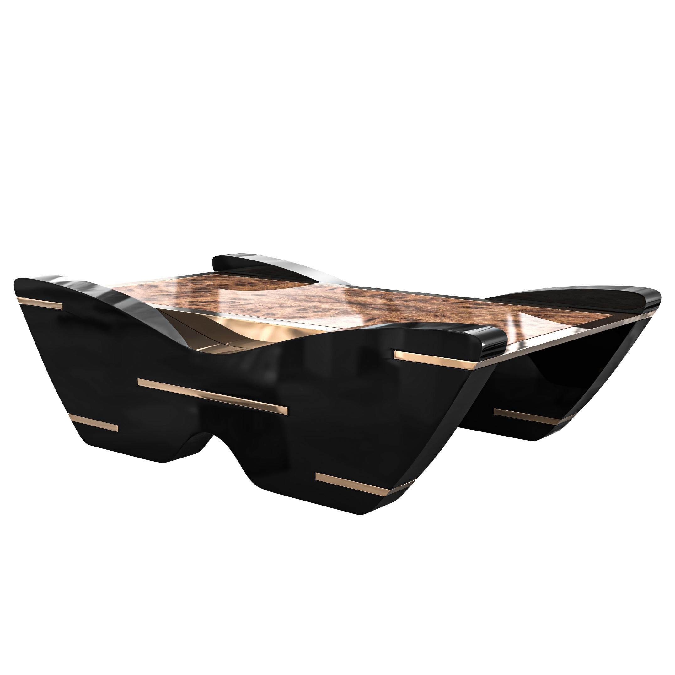 "Falconara" Coffee Table, Stainless Steel with Bronze Details, Istanbul ...