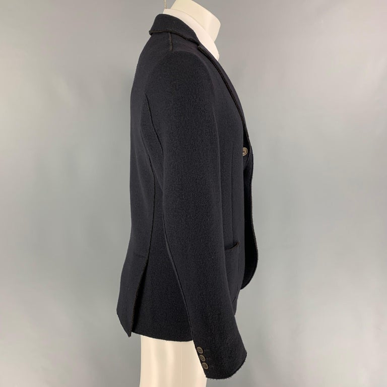 FALCONERI Size 38 Navy Wool Nylon Single Breasted Sport Coat For Sale at 1stDibs