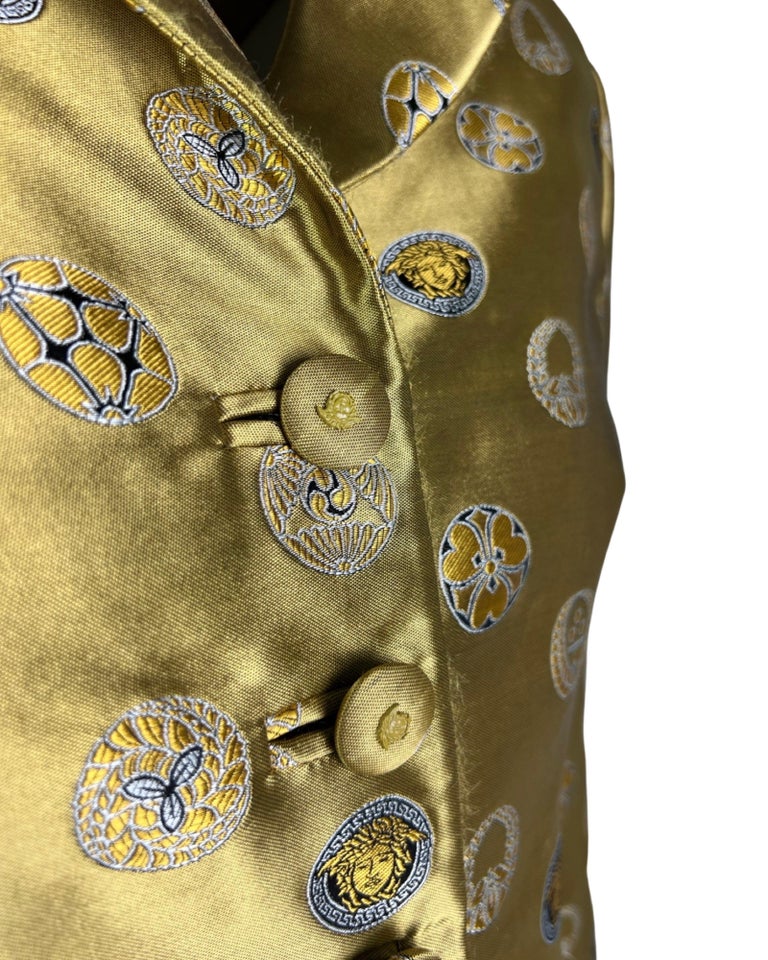 Fall 1997 Gianni Versace Golden Coin Print Suit For Sale at 1stDibs