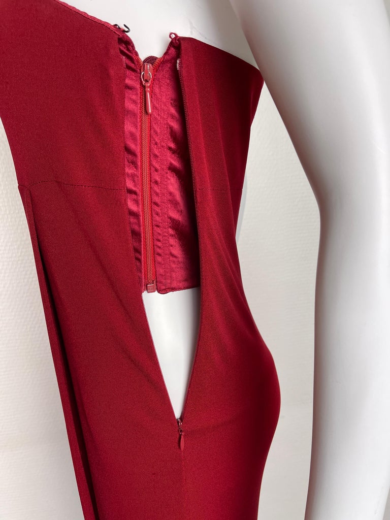 F/W 1997 Gianni Versace Red Corset Party Dress For Sale at 1stDibs