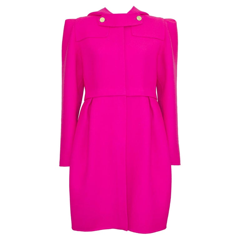 Fall 2009 Marc Jacobs Runway Hooded Fuchsia Wool Coat For Sale at 1stDibs