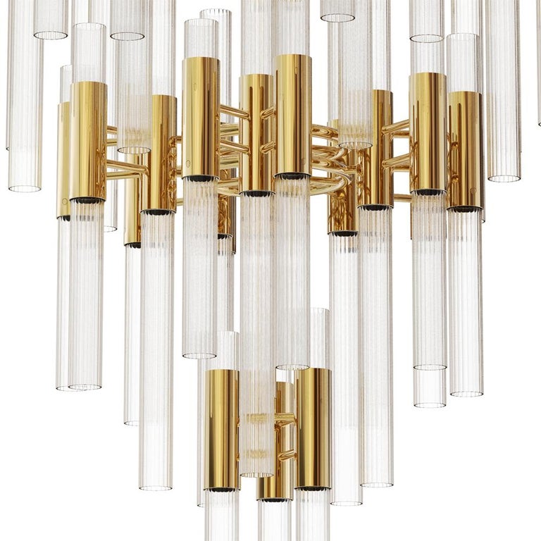 Fall Chandelier with Crystal Glass Fine Tubes For Sale at 1stDibs ...
