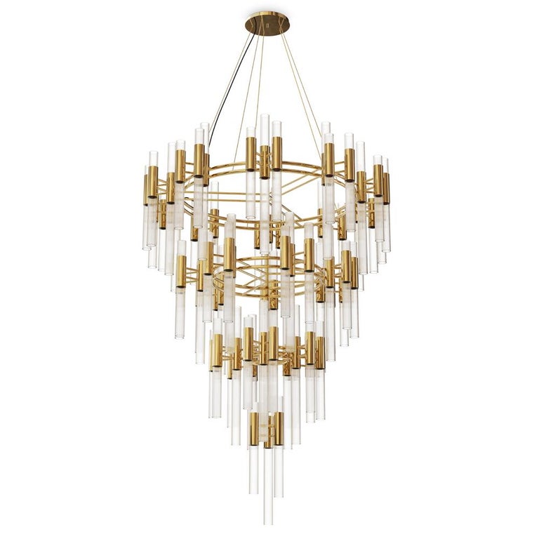Fall Chandelier with Crystal Glass Fine Tubes For Sale at 1stDibs ...