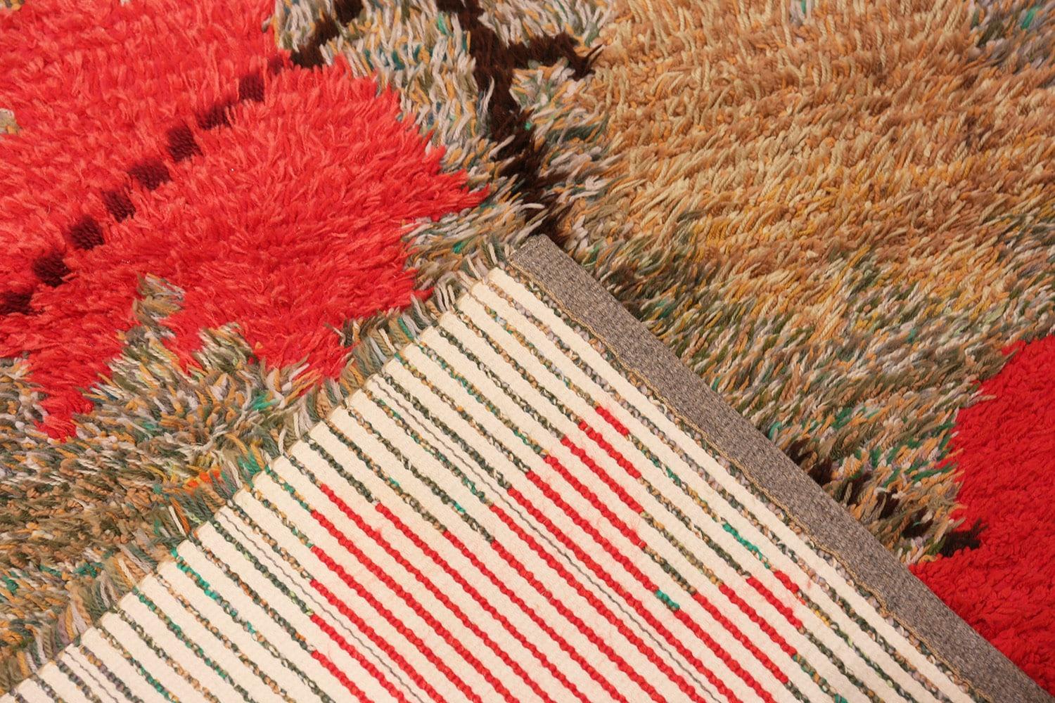 Fall Foliage Themed Vintage Scandinavian Swedish Shag Pile Rya Rug 3' x ...