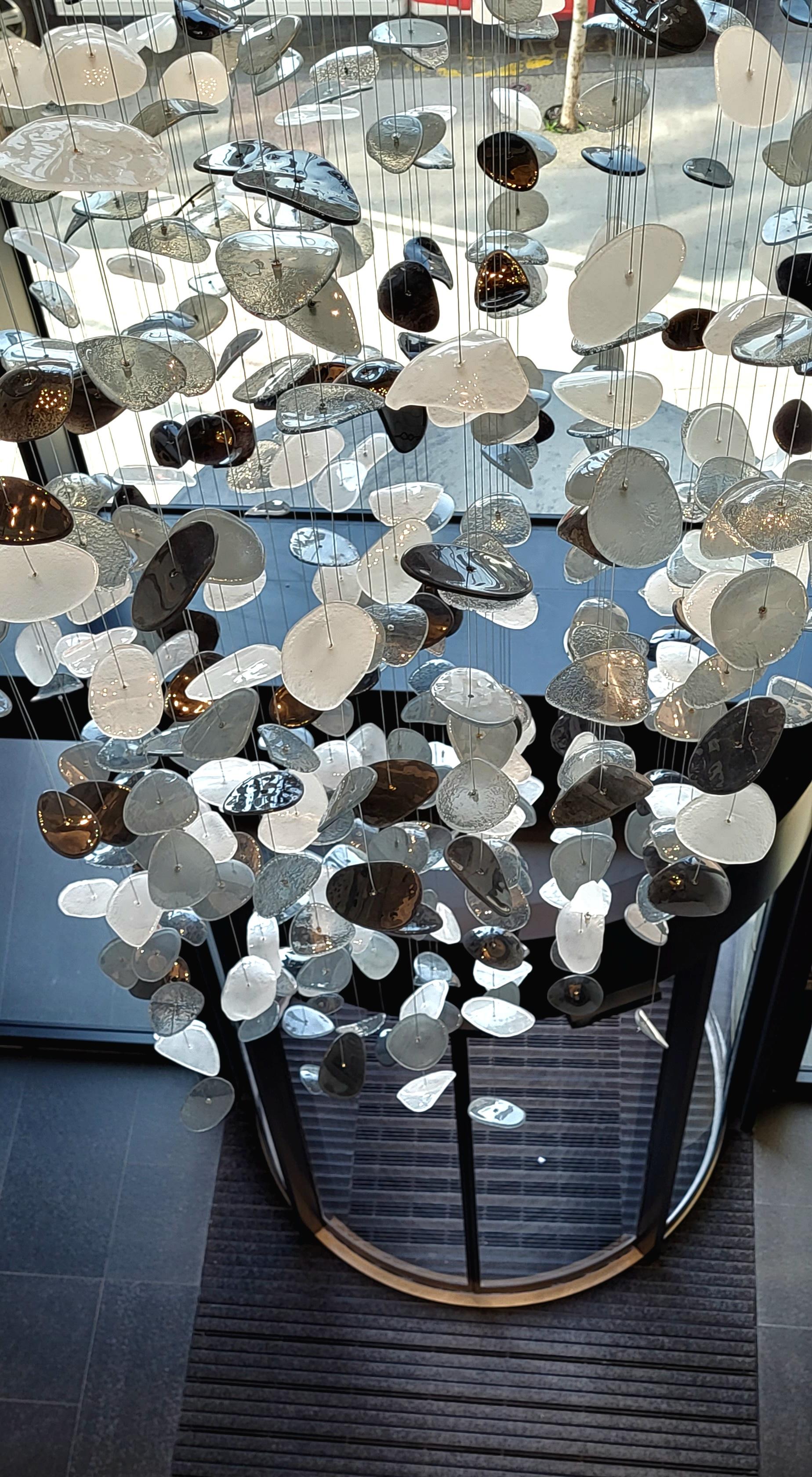 "Falling Stones" Art Glass Light Installation by Edith Baranska For ...