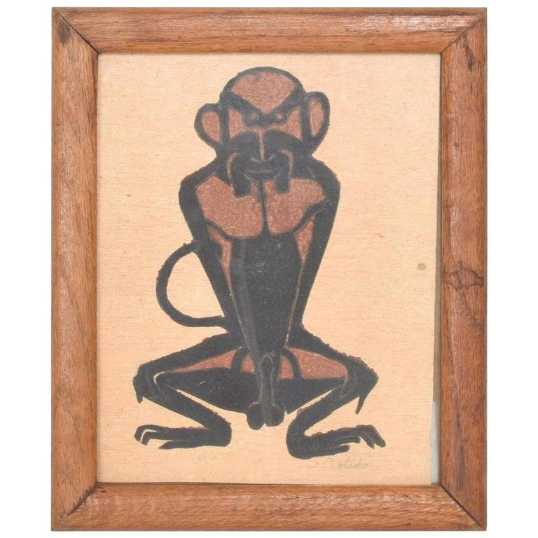 Famed Francisco Toledo Chango Monkey Art Drawing Oaxaca Mexico at 1stDibs