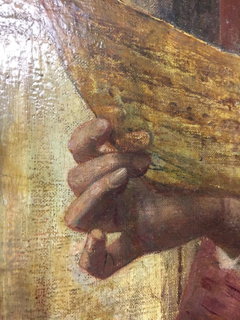 Famous Painter Walther Firle Oil on Canvas with Leaf Gold Frame For ...