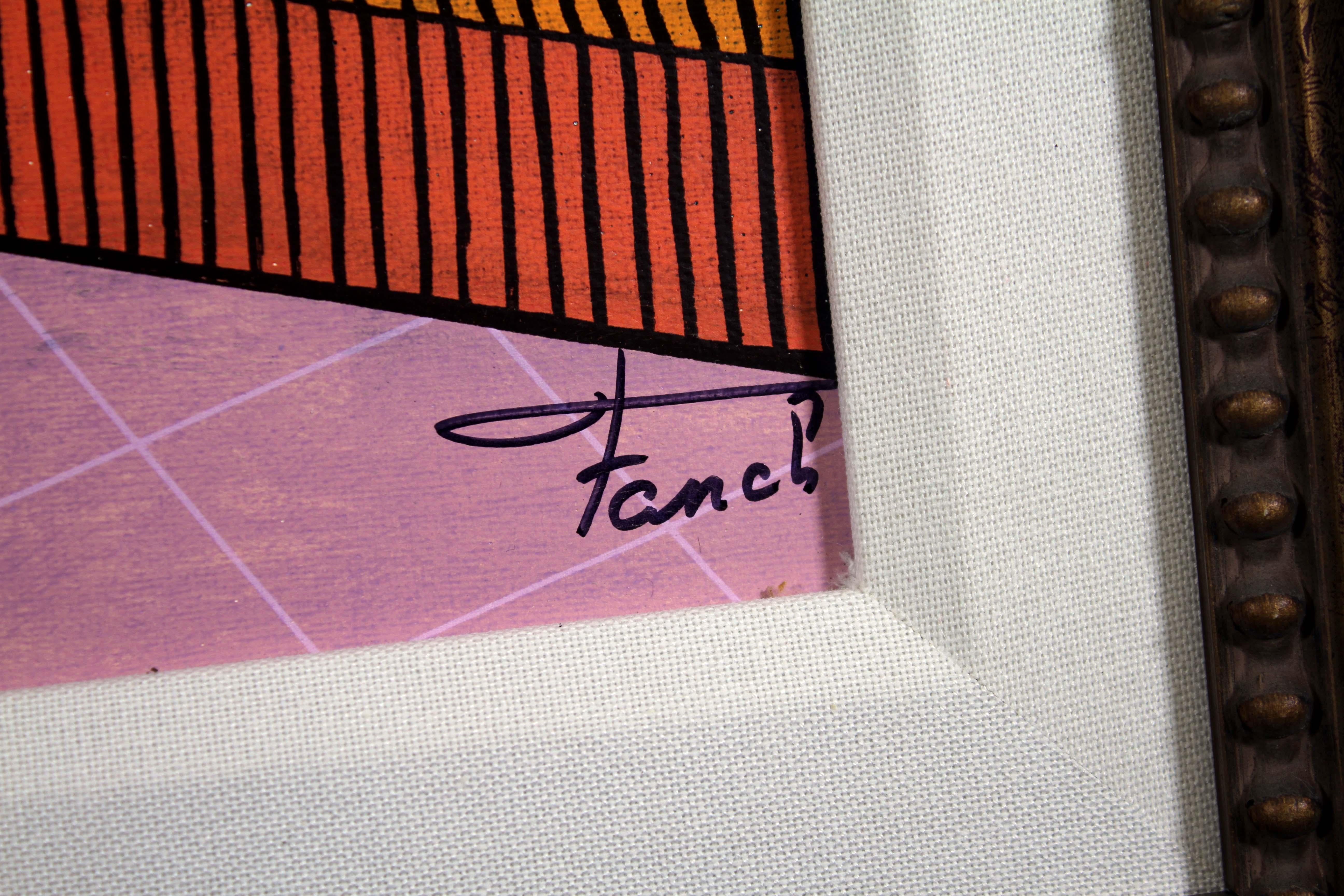 Fanch Ledan Ipanema Villa Signed Contemporary Serigraph on Canvas 194/ ...