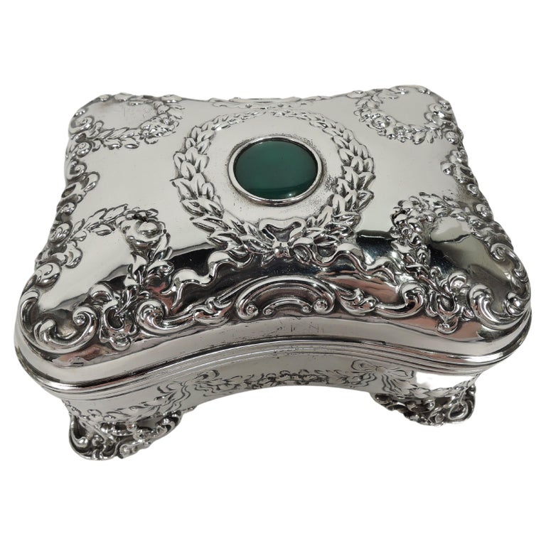 Fancy American Victorian Regency Sterling Silver Jewelry Box For Sale ...