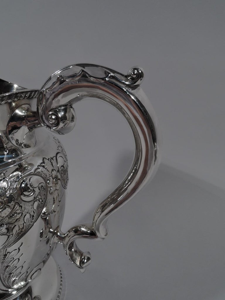Fancy and Flowery Old-Fashioned Sterling Silver Water Pitcher For Sale ...