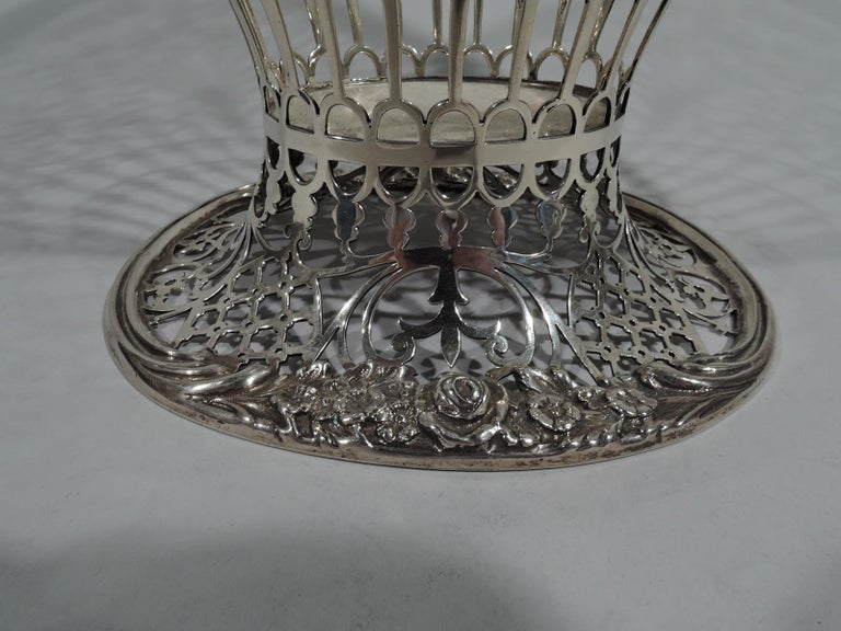 Fancy Antique American Edwardian Pierced Sterling Silver Basket For ...