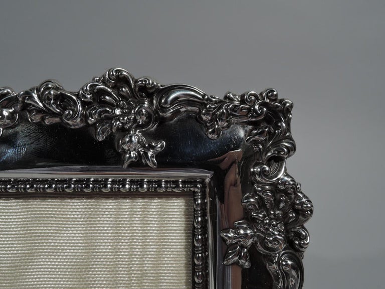 Fancy Antique American Sterling Silver Picture Frame For Sale at 1stDibs