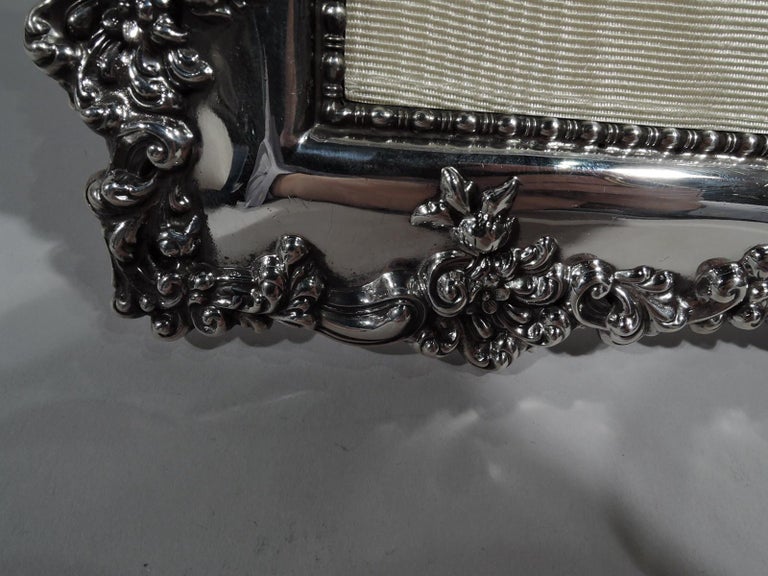 Fancy Antique American Sterling Silver Picture Frame For Sale at 1stDibs