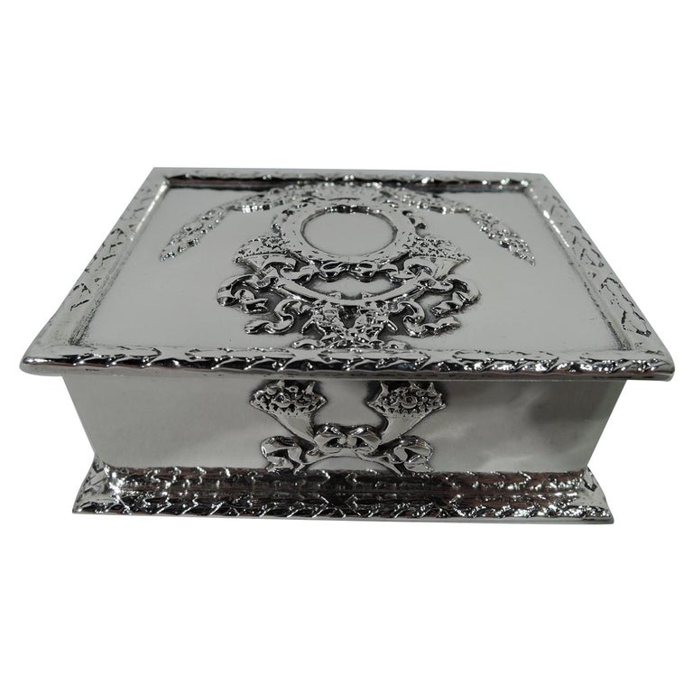 Fancy Antique American Sterling Silver Postage Stamp Box For Sale at ...