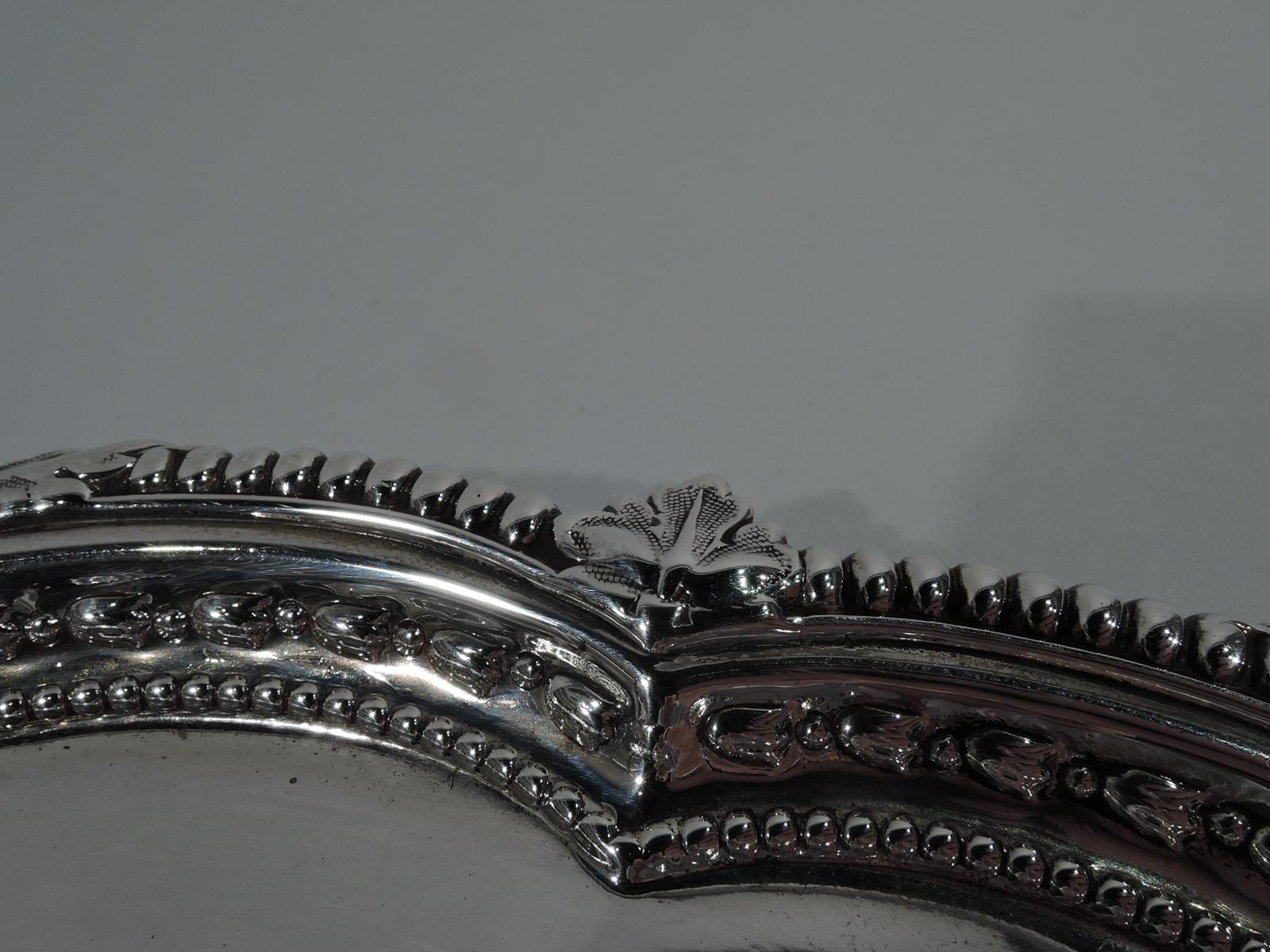 Fancy Antique English Sterling Silver Georgian Salver Tray For Sale at ...