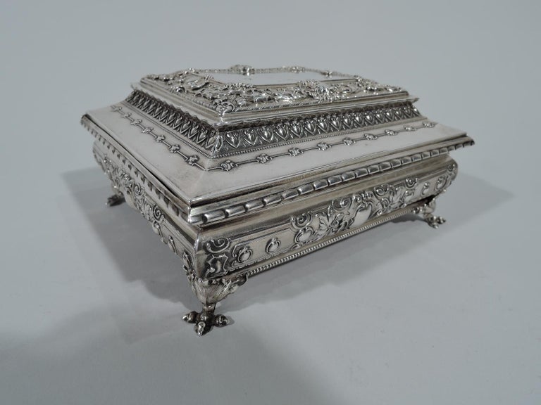 Fancy Antique Kerr Sterling Silver Keepsake Casket Box For Sale at 1stDibs
